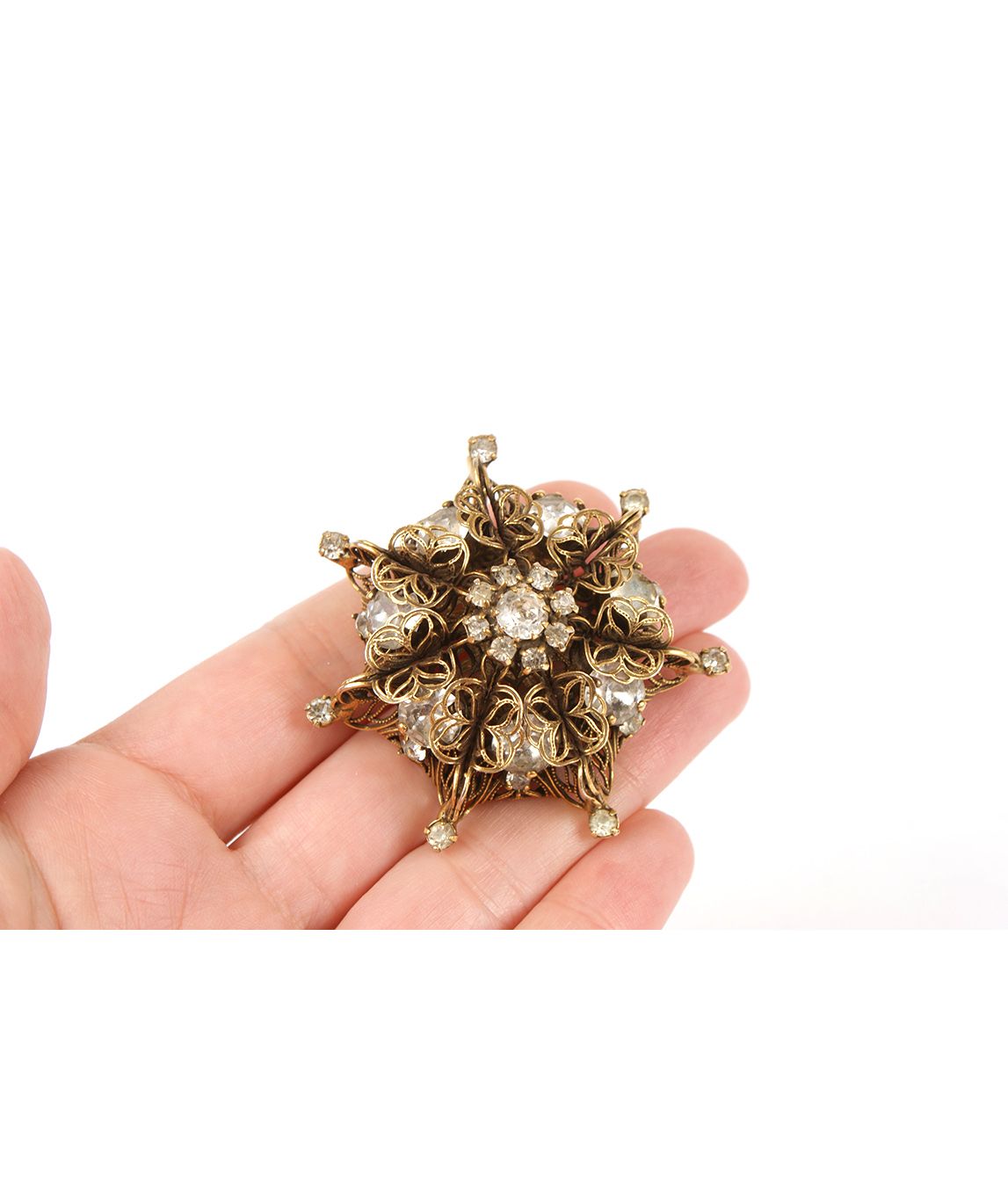 Kramer snowflake filigree brooch | Gadelles Vintage