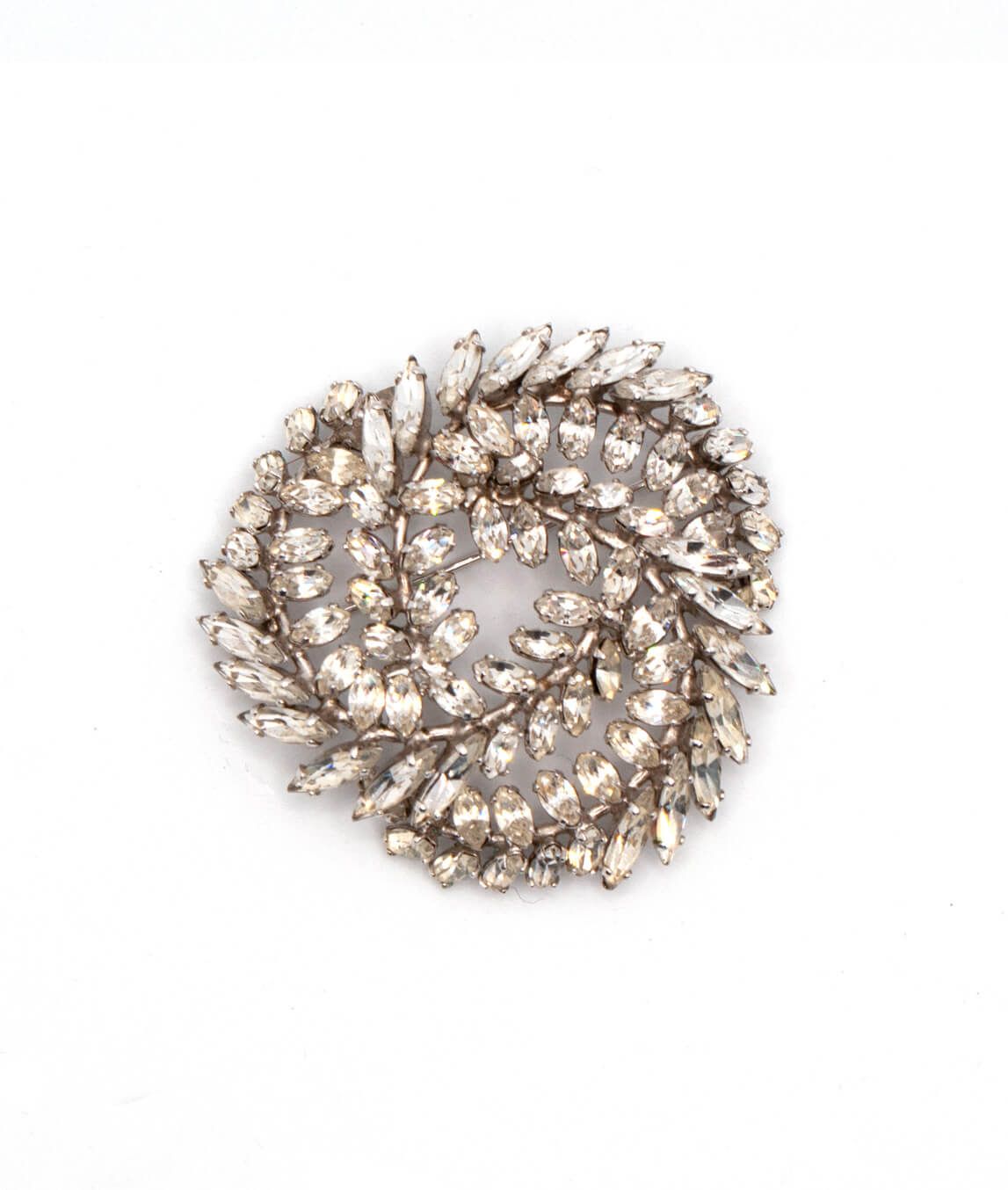 Vintage Sherman Crystal Navette Brooch | Gadelles Vintage