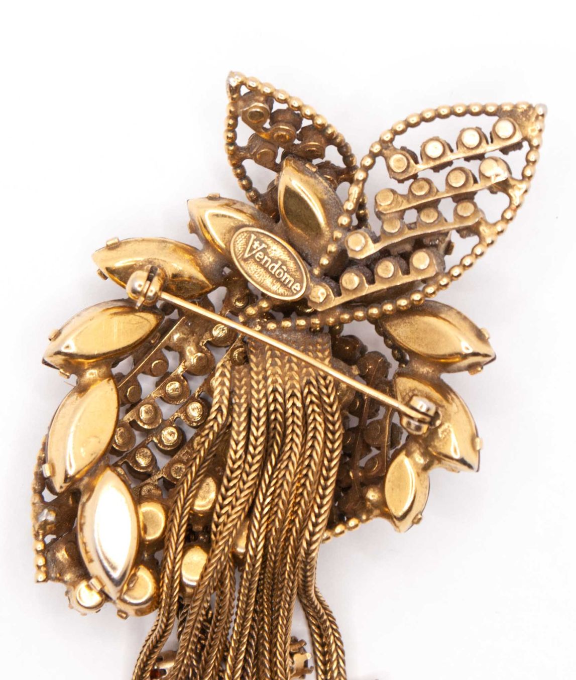 Large Vendôme Amber Floral Brooch | Gadelles Vintage