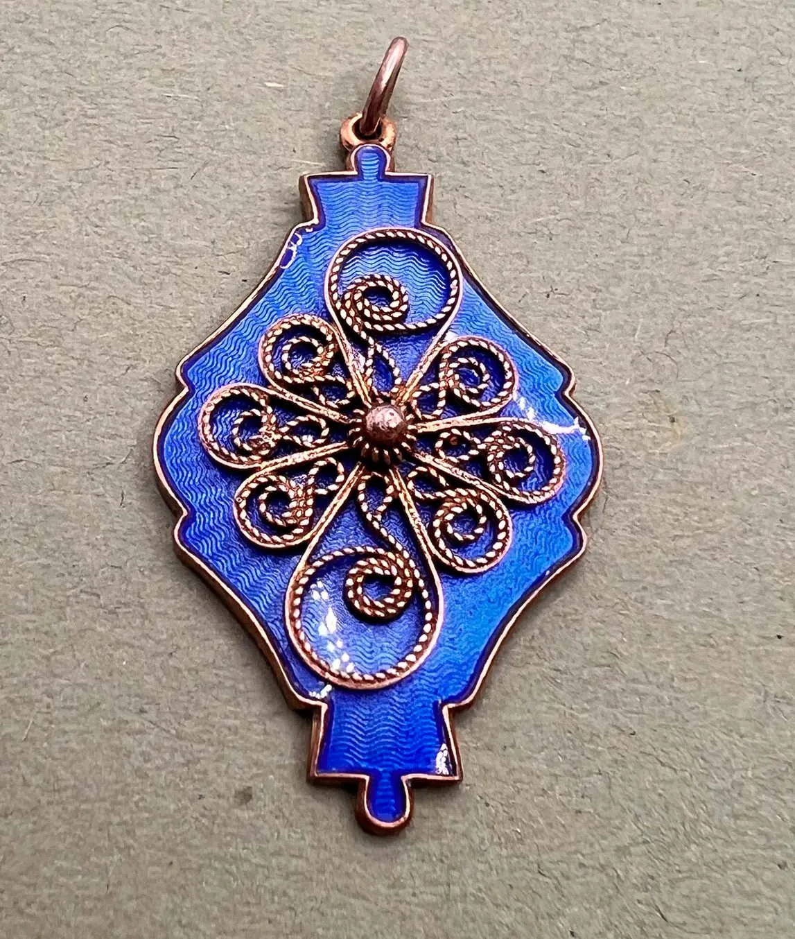 Ivar Holth Blue Enamel Pendant | Gadelles Vintage