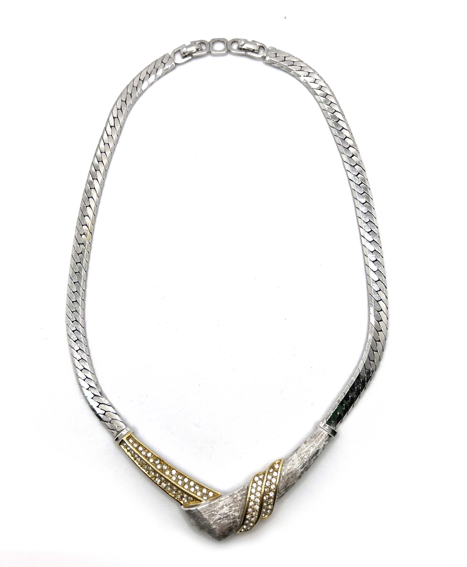 Vintage Silver and Gold Plated Choker by Christian Dior | Gadelles Vintage